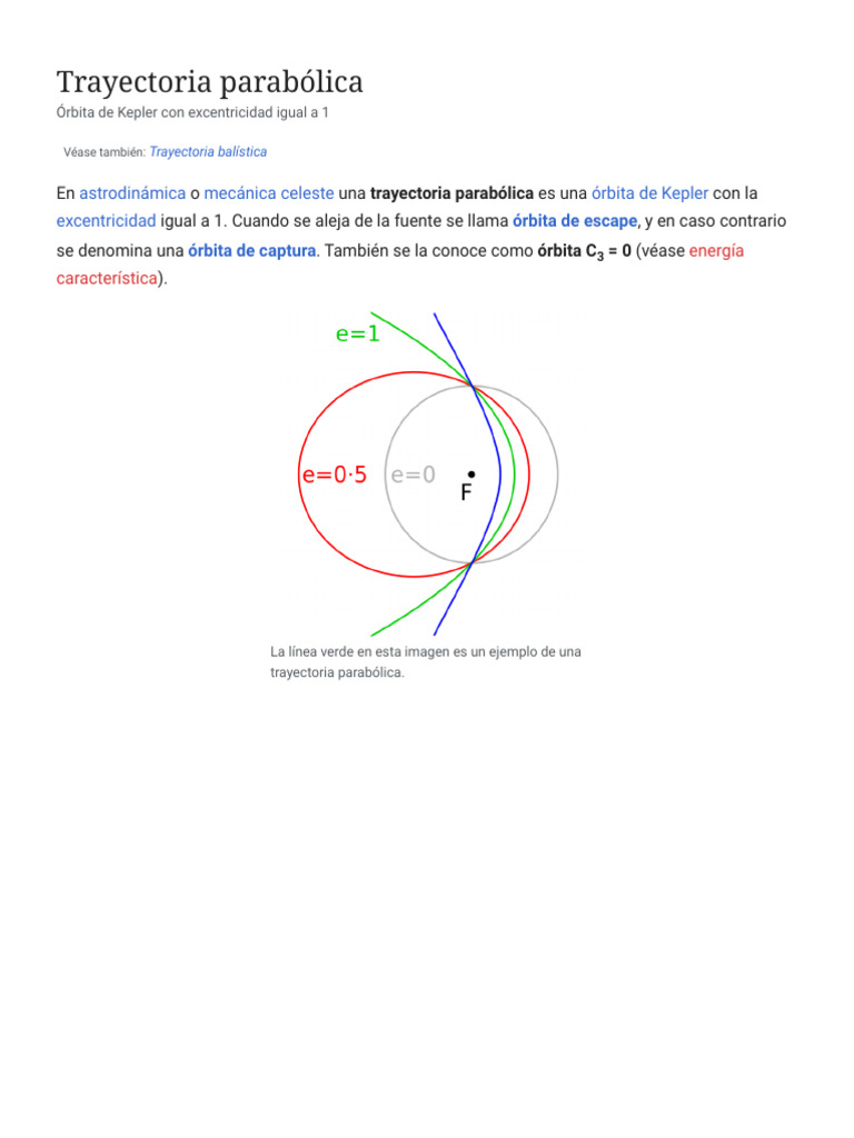 Trayectoria Parabólica | PDF | Orbita | Fenomeno fisico