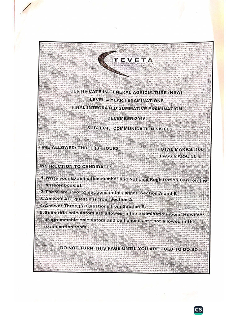 Communication skills past papers | PDF