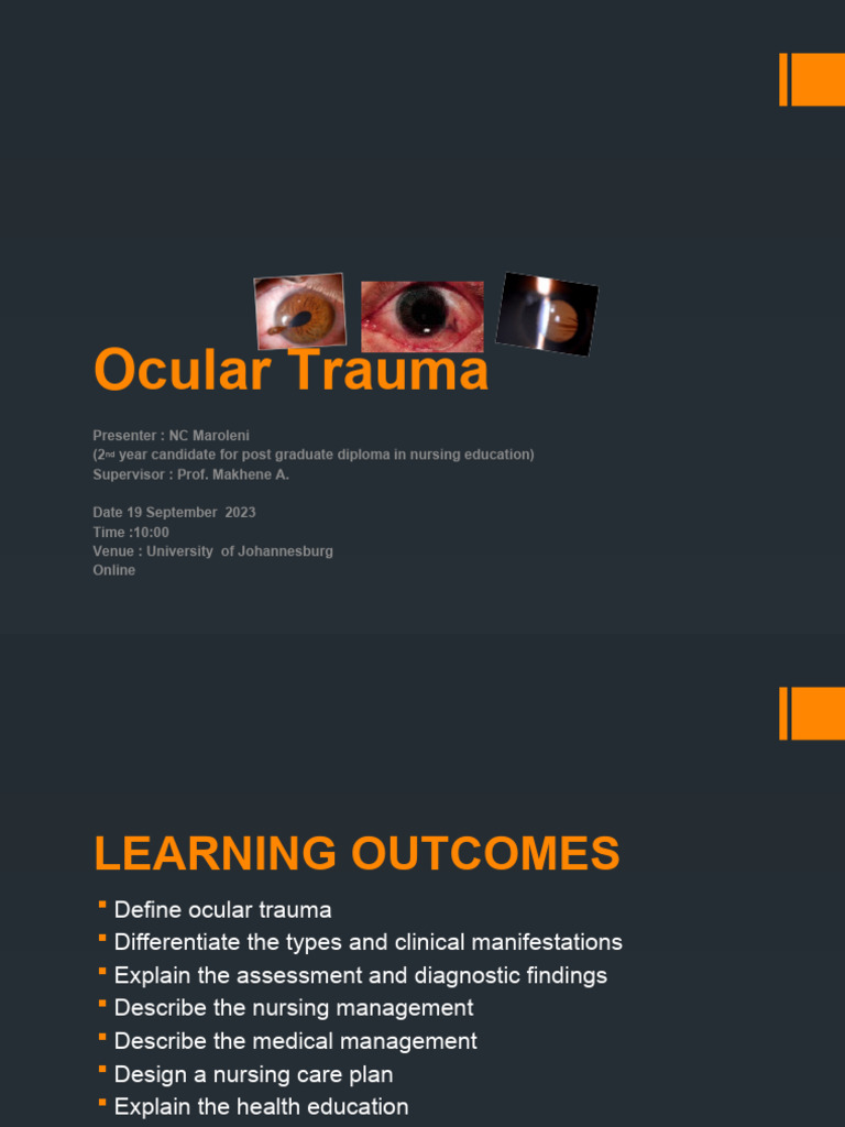 occular trauma.pptx | PDF | Cornea | Human Eye