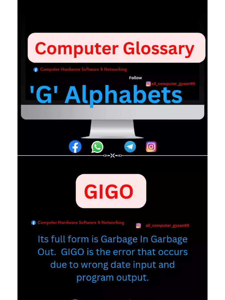Computer Glossary 'G' Alphabets | PDF