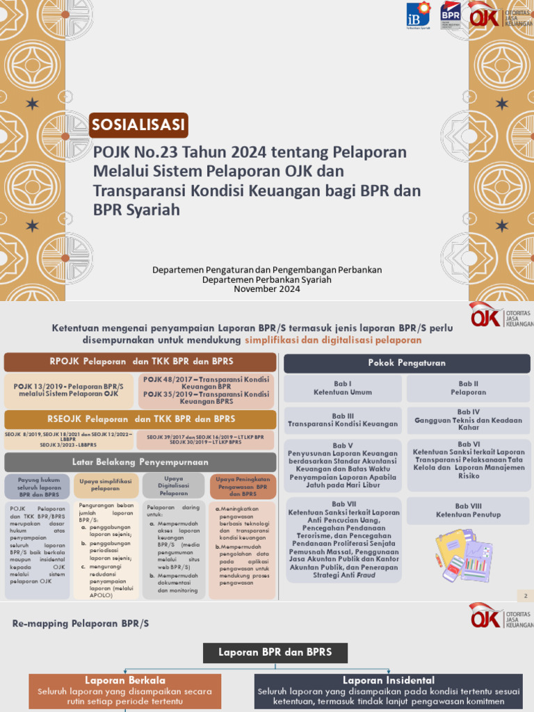 Materi Sosialisasi POJK APOLO BPR BPRS November 2024 (1) | PDF