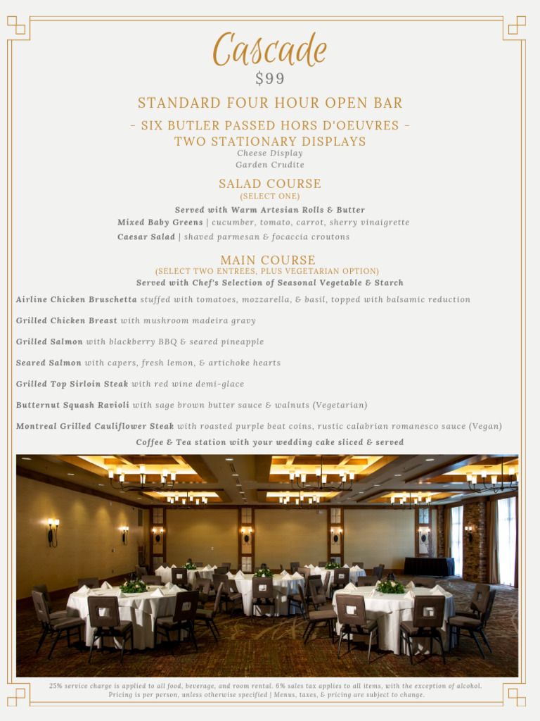 2025 Bear Creek Wedding Menus Cascade | PDF
