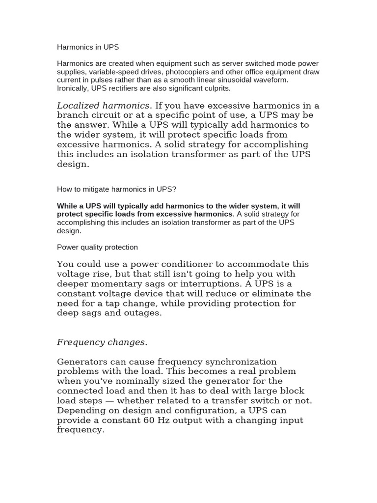 Harmonics in UPS | PDF | Electronic Filter | Rectifier