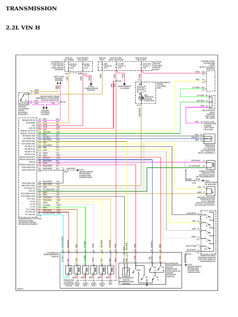 2.2L & 4.3L A/T Wiring Diagrams | PDF | Car Body Styles | Car