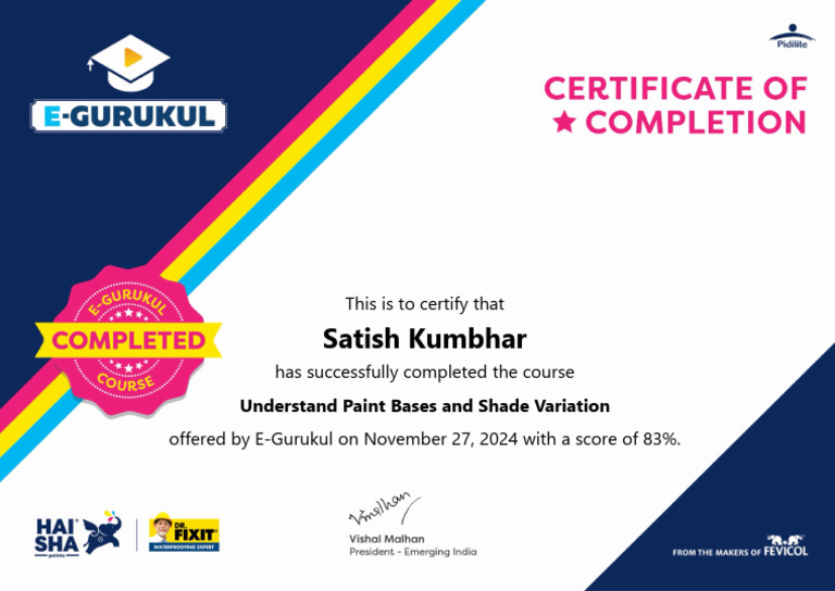 Certificate: Paint Course Completion | PDF
