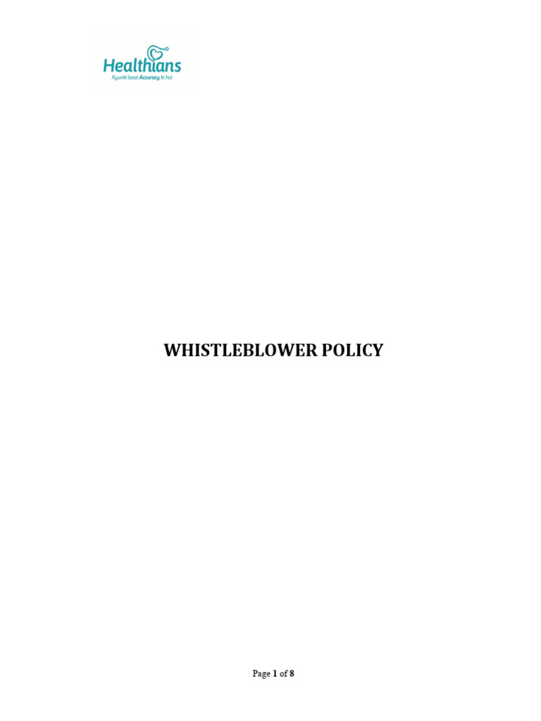 Whistleblower Policy Overview and Guidelines | PDF | Justice | Crime ...