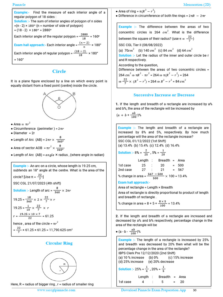 Maths Formula Book 1st Edition 2024 Pinnacle English Medium - Cutter ...