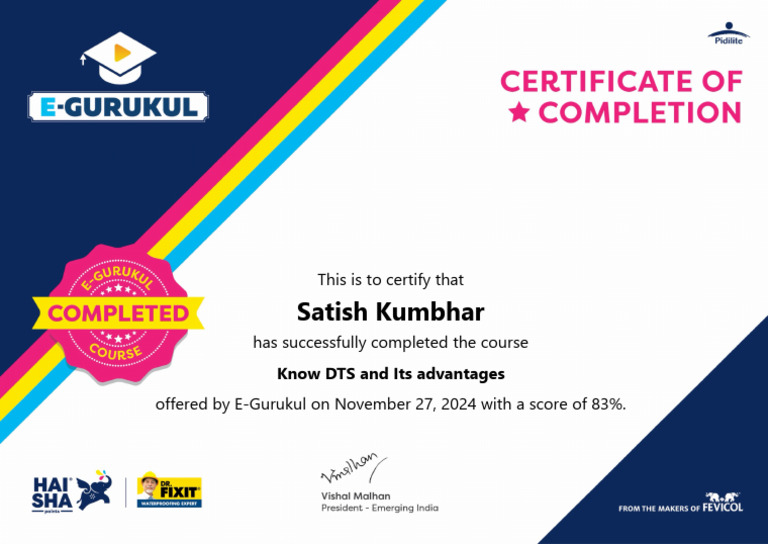 Certificate DTS Machine & Its Advantages | PDF