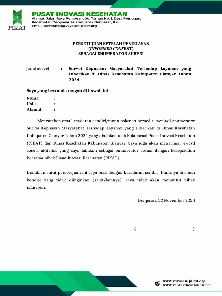 01. Informed Consent Enumerator | PDF