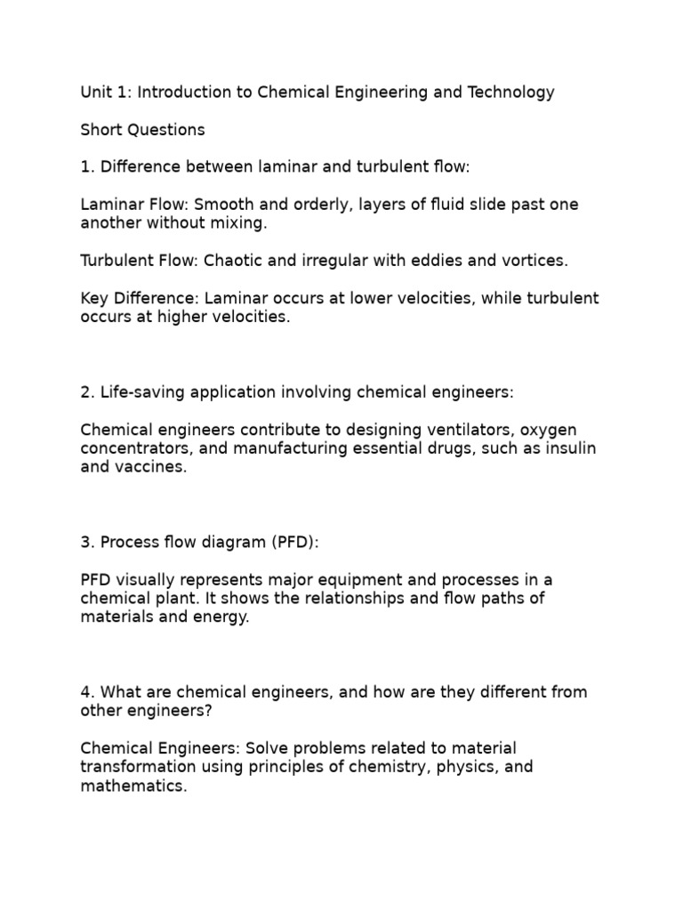 Introduction to Chemical Engineering Concepts | PDF | Fluid Dynamics ...