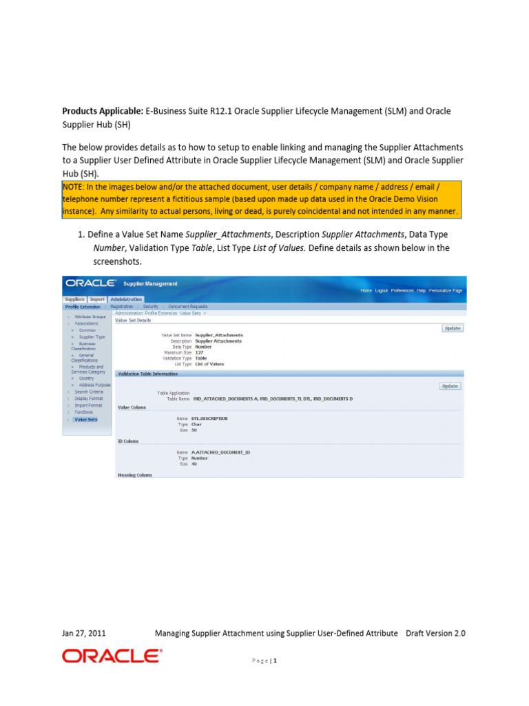 Managing Supplier Attachments in Oracle Supplier Management1 | PDF ...