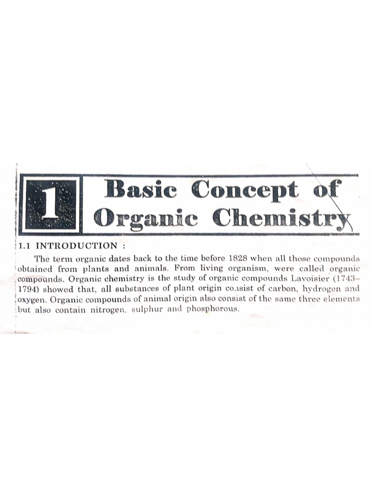 Organic Chemistry Chapter 1 Notes | PDF