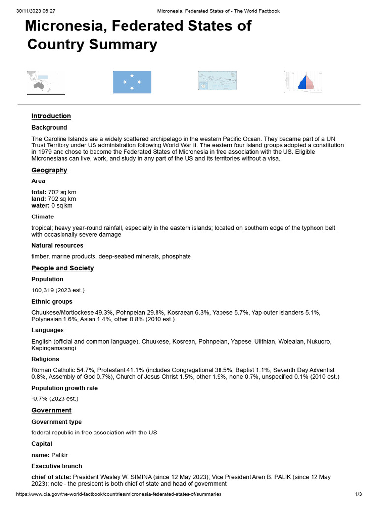 Micronesia, Federated States of - The World Factbook | PDF