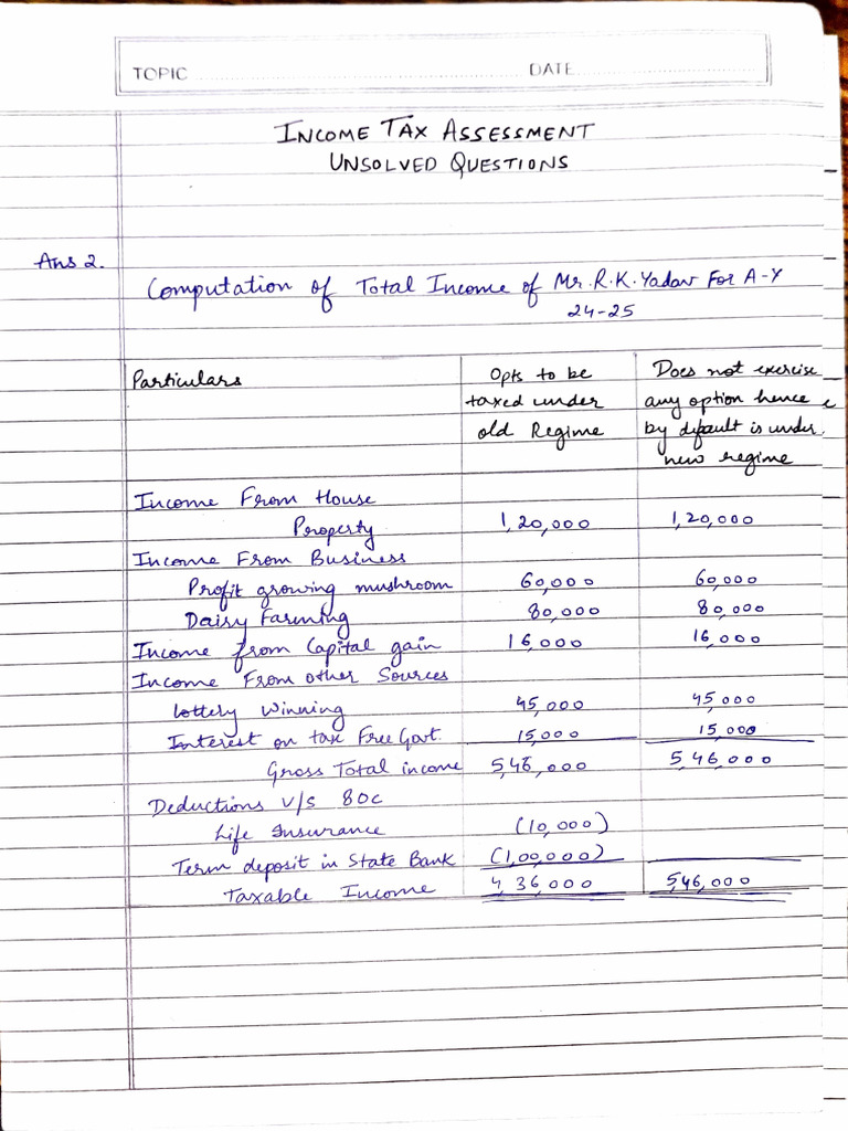 Income tax assignments bcom Hons du | PDF