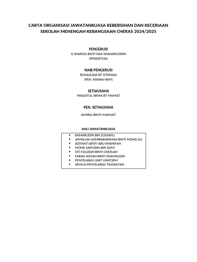 Carta Organisasi 3k | PDF