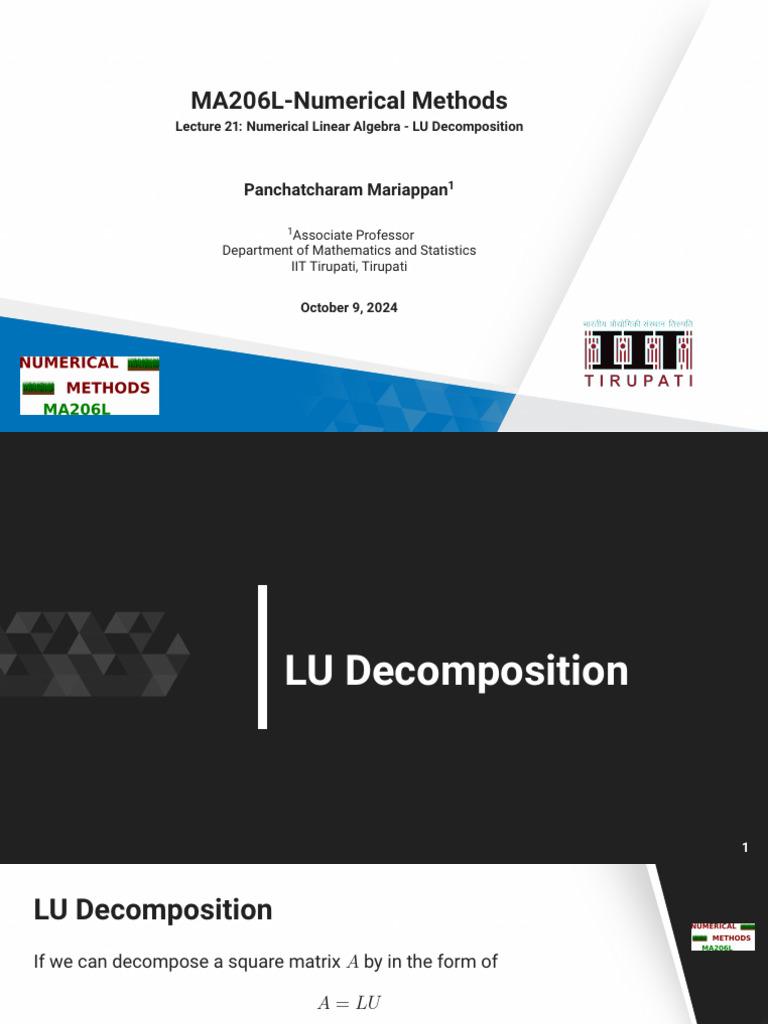 Lecture 21 | PDF | Mathematical Physics | Numerical Analysis