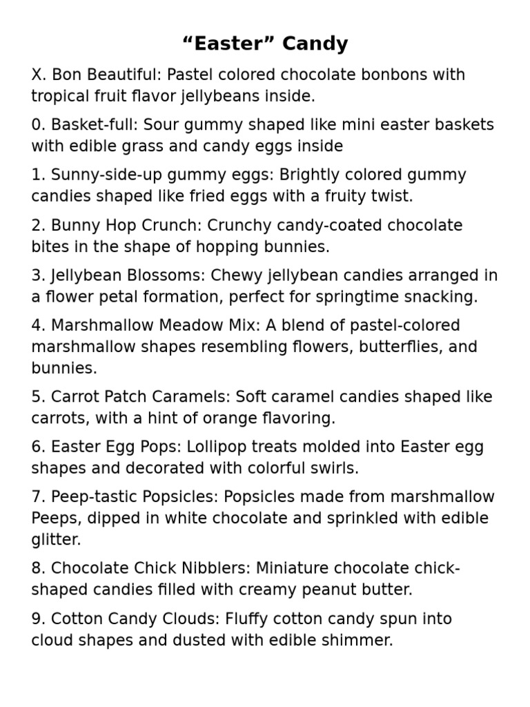 Easter Candy Treats and Ideas | PDF