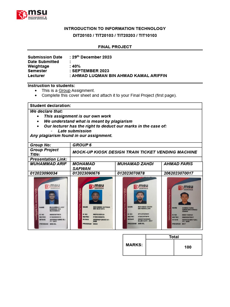 (012023090034) - Final Report Project Intro To It - Sep2023 | PDF ...