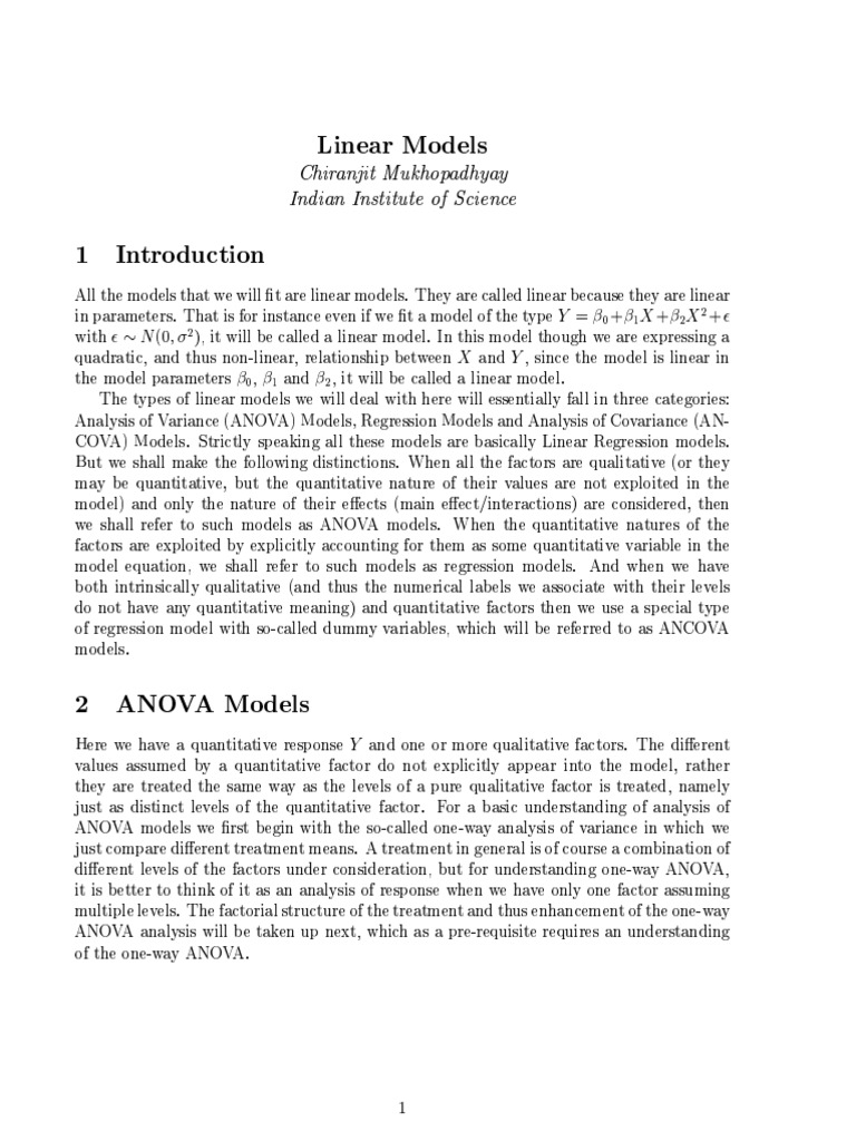 Linear Models | PDF