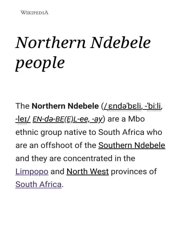 Northern Ndebele People and Culture | PDF | Zimbabwe | Southern Africa