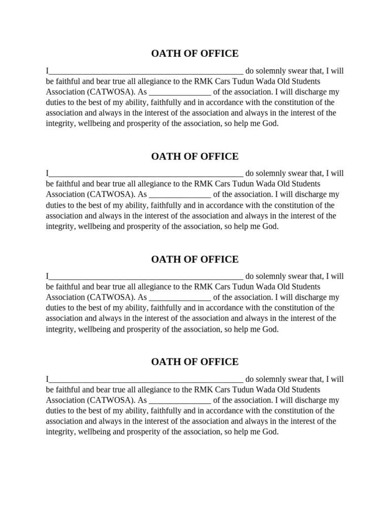 Oath of Office | PDF