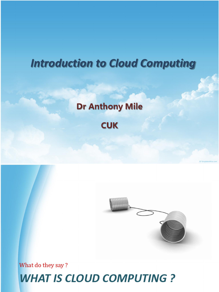 Lect 1a - Cloud Computing Lecture | PDF | Cloud Computing | Virtualization