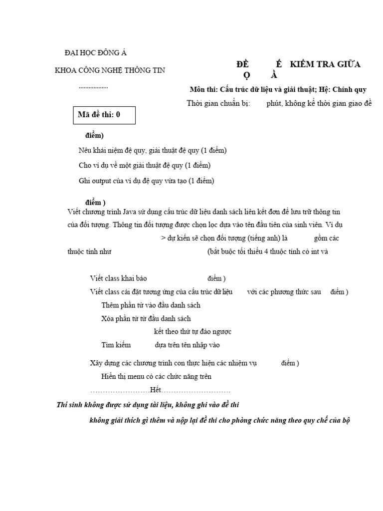 De Thi Giua Ky 01 | PDF