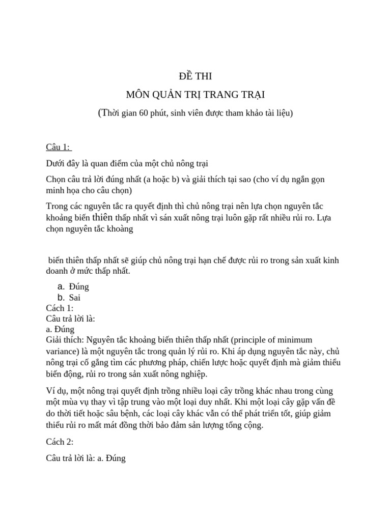 Đề thi QTTT | PDF