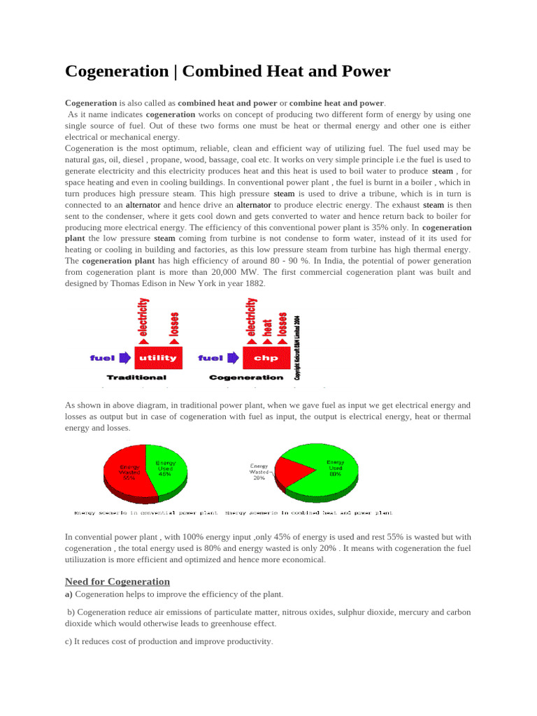 Cogeneration - Combined Heat and Power | PDF | Cogeneration | Power Station