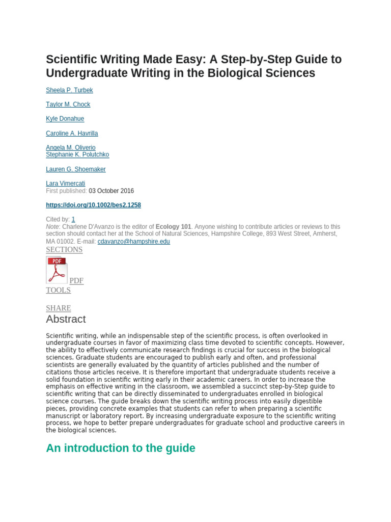 Guide to Scientific Writing for Undergrads | PDF | Experiment | Hypothesis