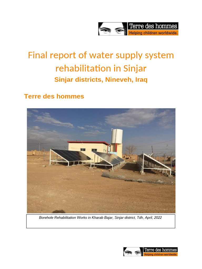 Annex 3 - Final Report of Water Supply System Rehabilitation in Sinjar ...