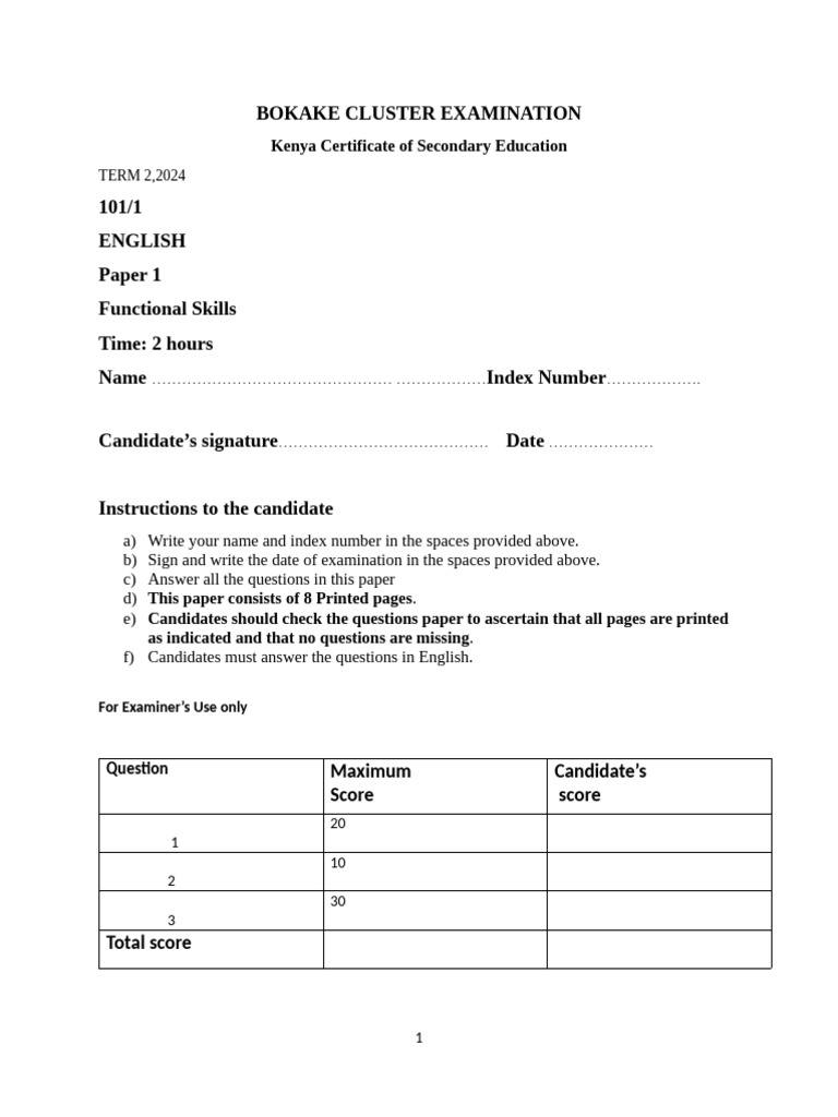Bokake Paper 1 | PDF | Menstruation