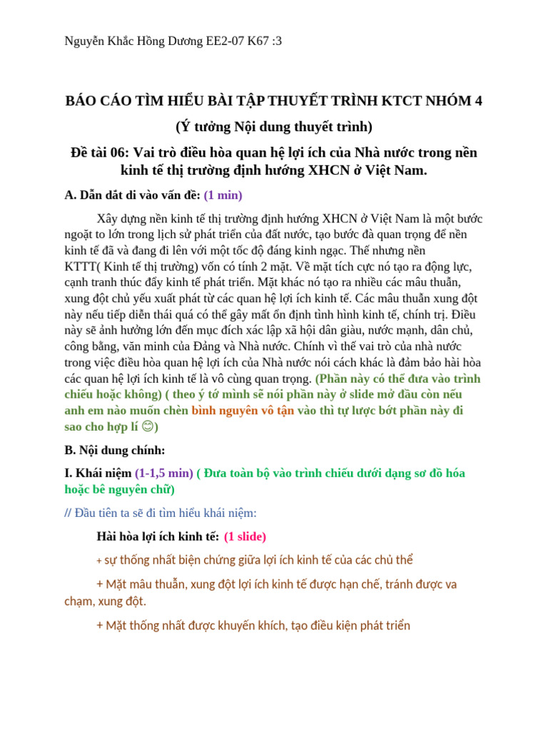 BÁO CÁO TÌM HIỂU BÀI TẬP THUYẾT TRÌNH KTCT NHÓM 4 | PDF