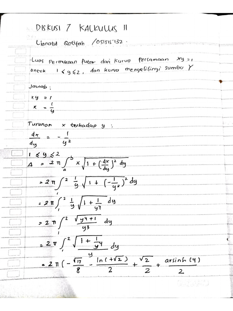 Diskusi 7 Kalkulus II Lianatul | PDF