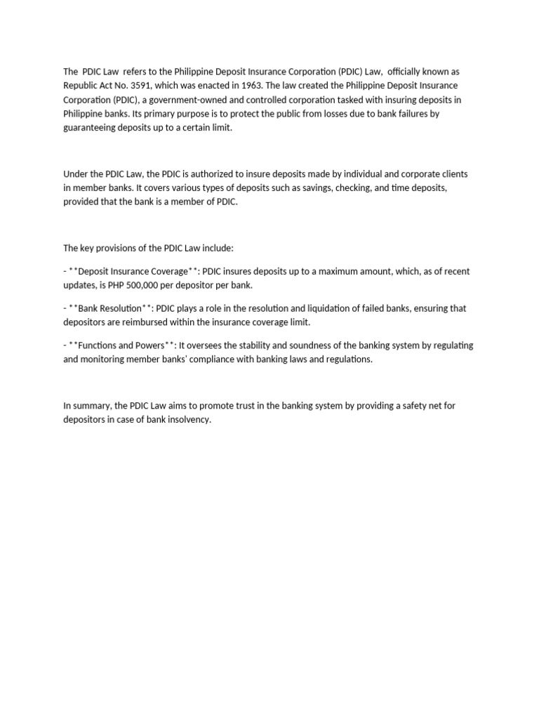 The PDIC Law-WPS Office | PDF