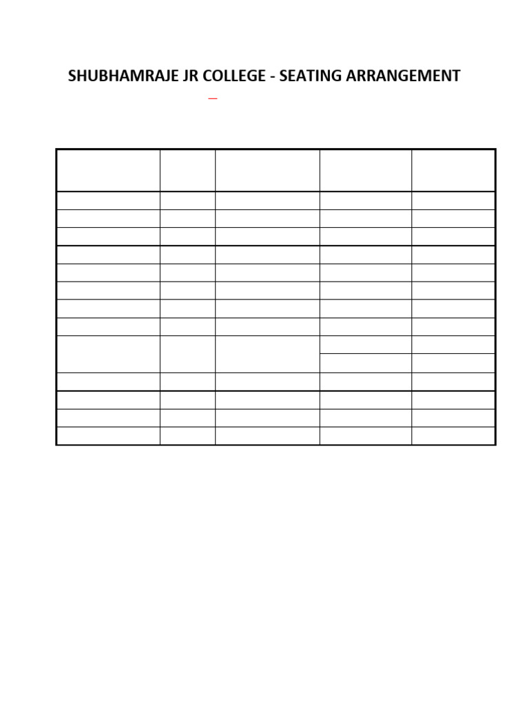 Xii Ist Semester Exam Seating Arrangement Maths | PDF
