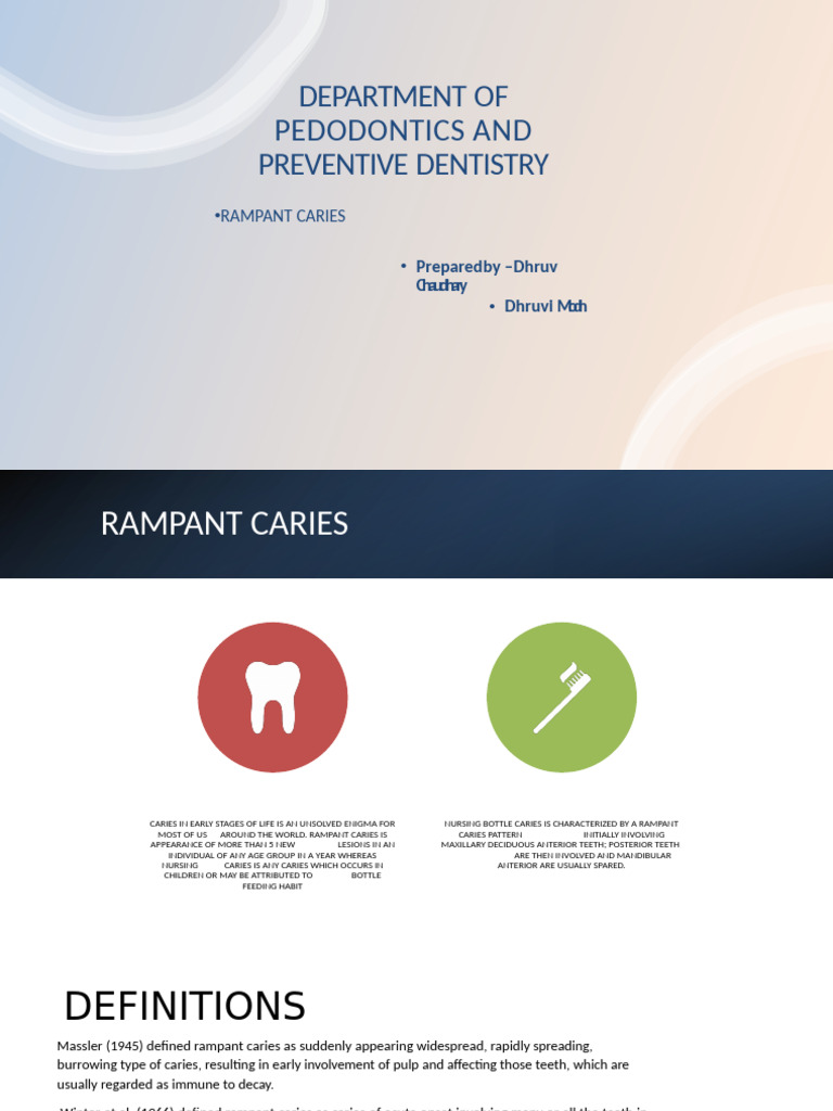 Rampant Caries | PDF | Dentistry Branches | Dental Anatomy