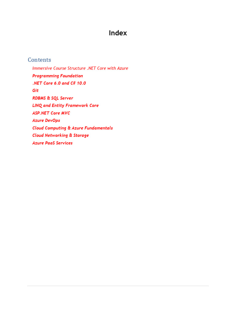 Net Core With Azure40 Days Curriculum2024 Pdf Class Computer Programming C Sharp
