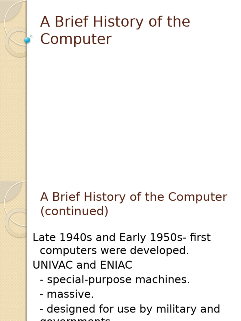 A Brief History of The Computer | PDF