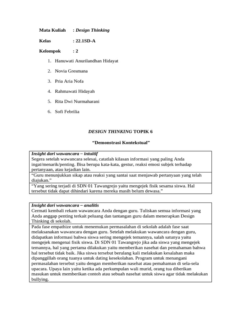 T6-Demonstrasi Kontekstual-Design Thinking | PDF