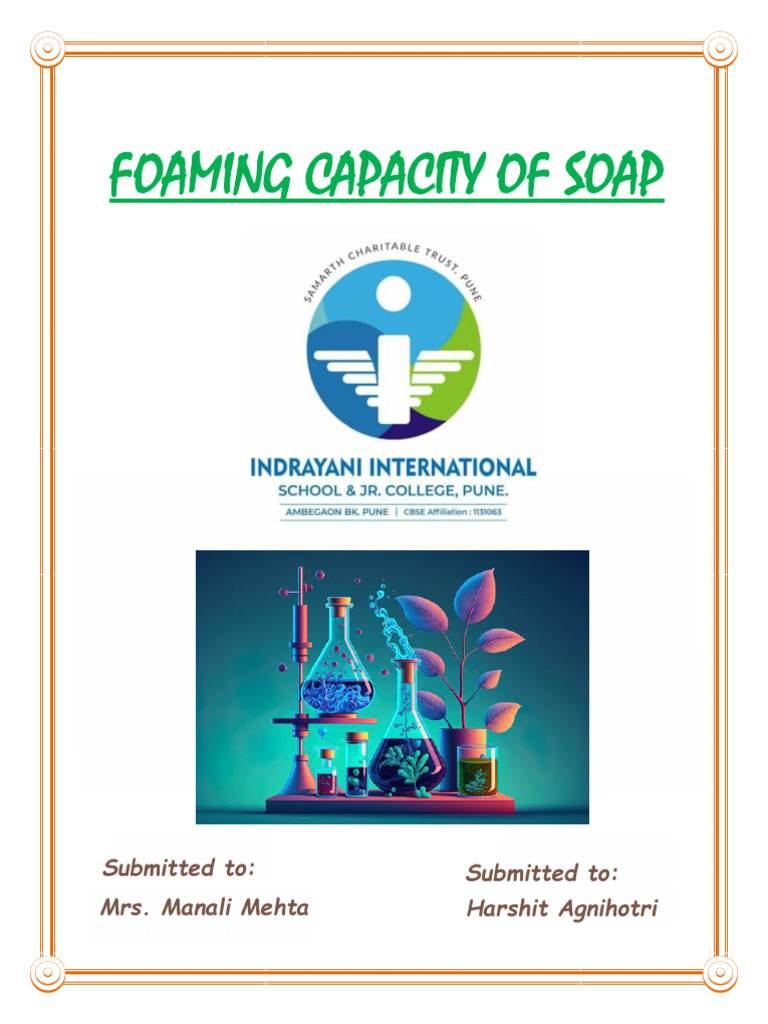Foaming Capacity of Soaps | PDF | Sodium Carbonate | Calcium