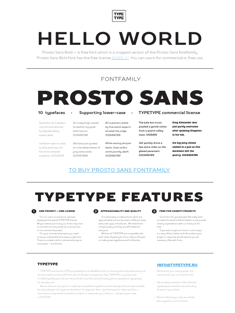 Prosto Sans License Eng | PDF | Typefaces | Typography