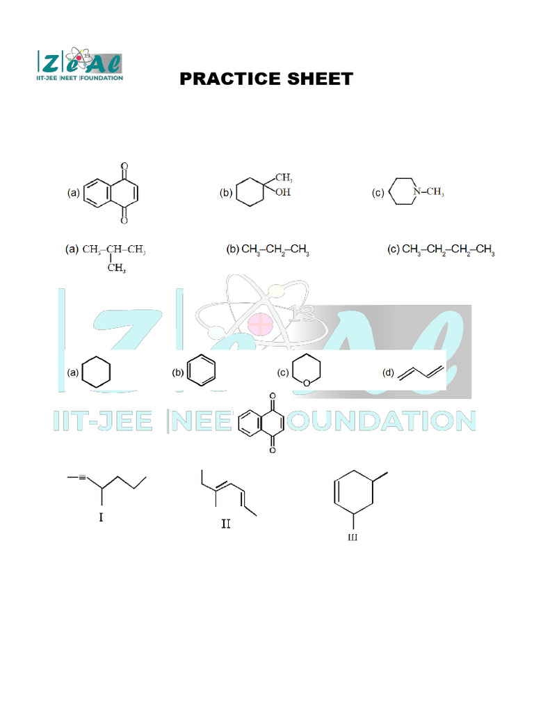Student Copy PS IUPAC 1 | PDF | Alkane | Organic Chemistry