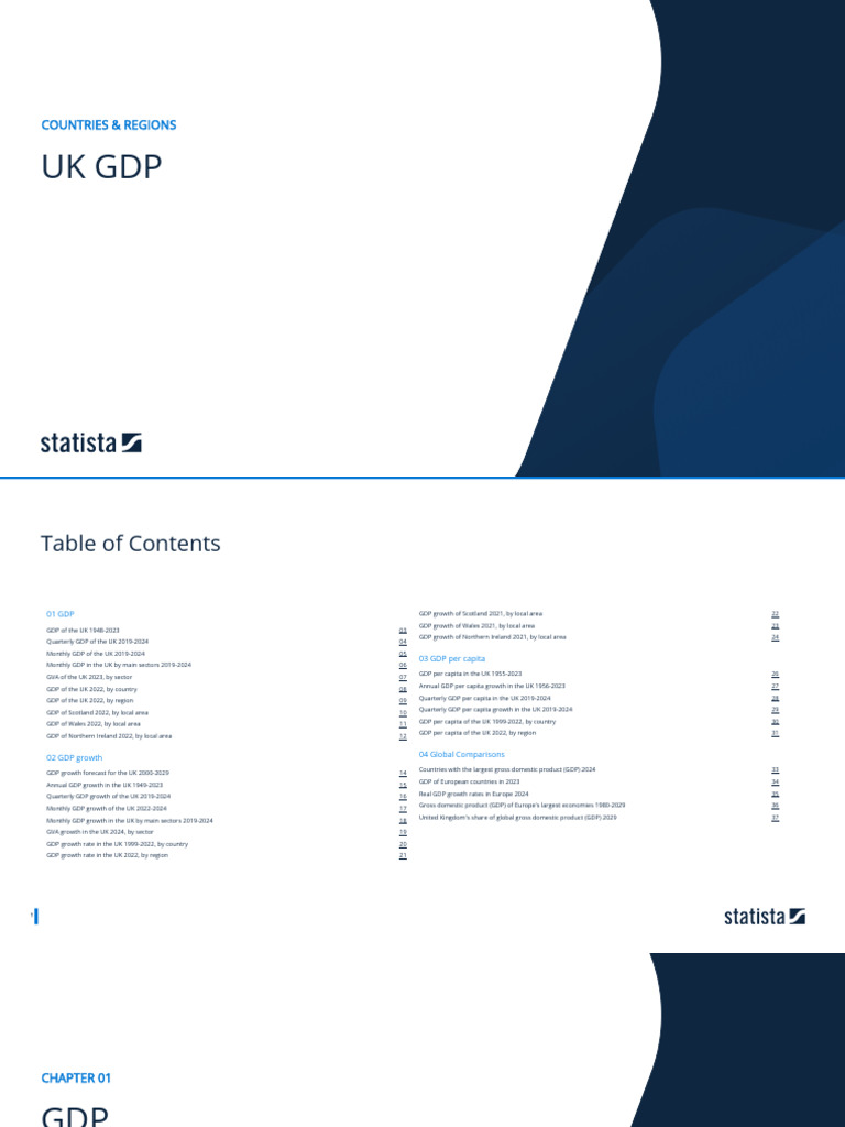 Study Id30089 GDP of The Uk Statista Dossier | PDF | Gross Domestic Product | United Kingdom