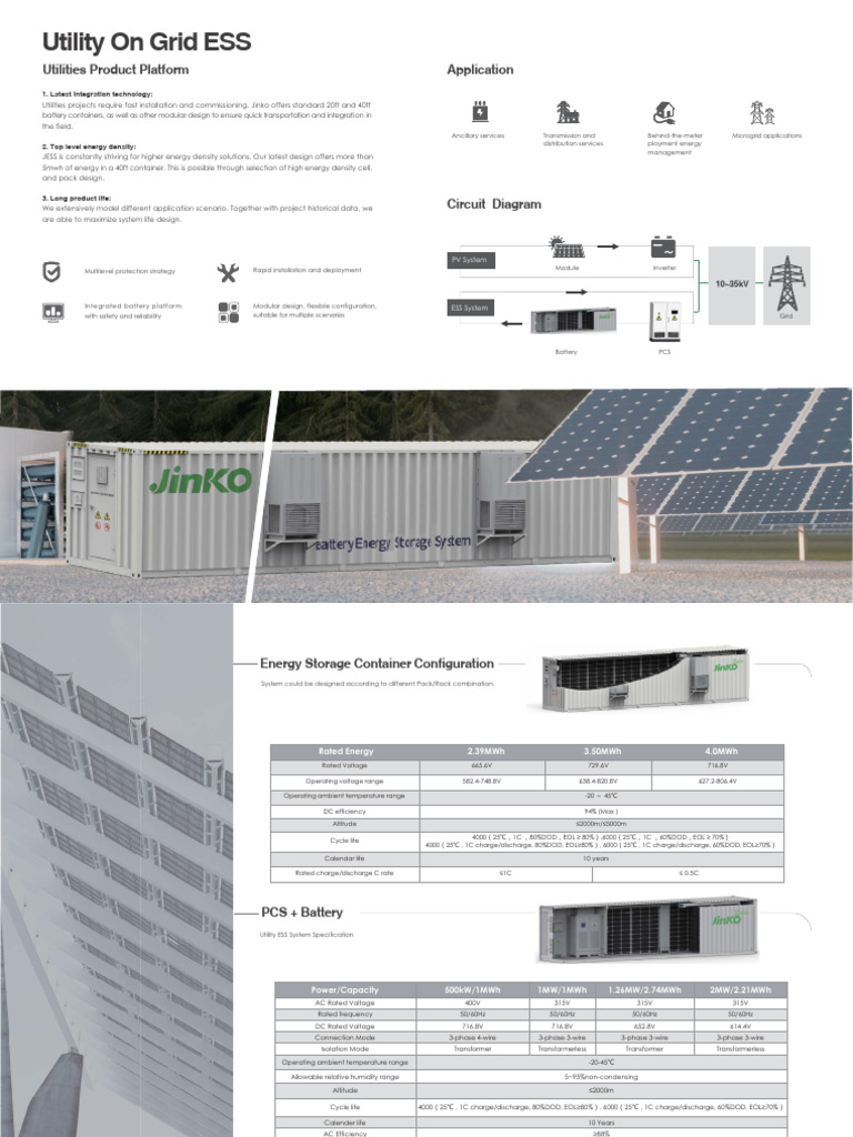 Jinko Utility On Grid ESS | PDF | Photovoltaic System | Electrical ...
