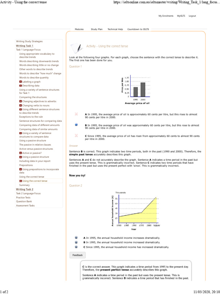 29 Activity - Using the correct tense | PDF | Grammatical Tense | Word