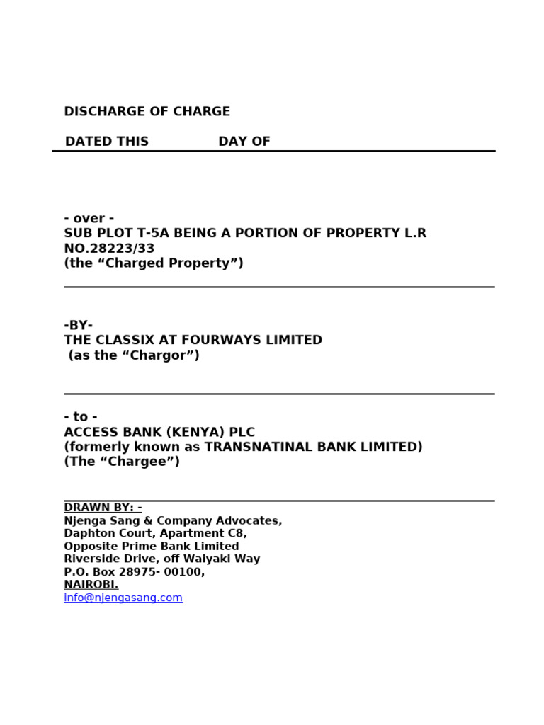 Discharge of Charge - The Classix | PDF | Common Law | Private Law