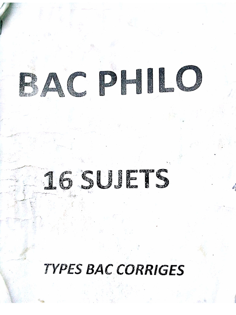 Bac Philo - 16 Sujets Types Bac Corrigés-1 | PDF
