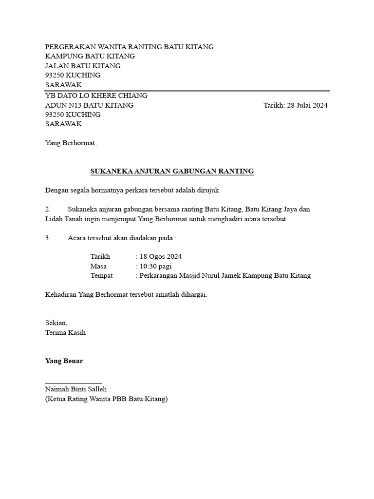 Surat Jemputan Yb | PDF