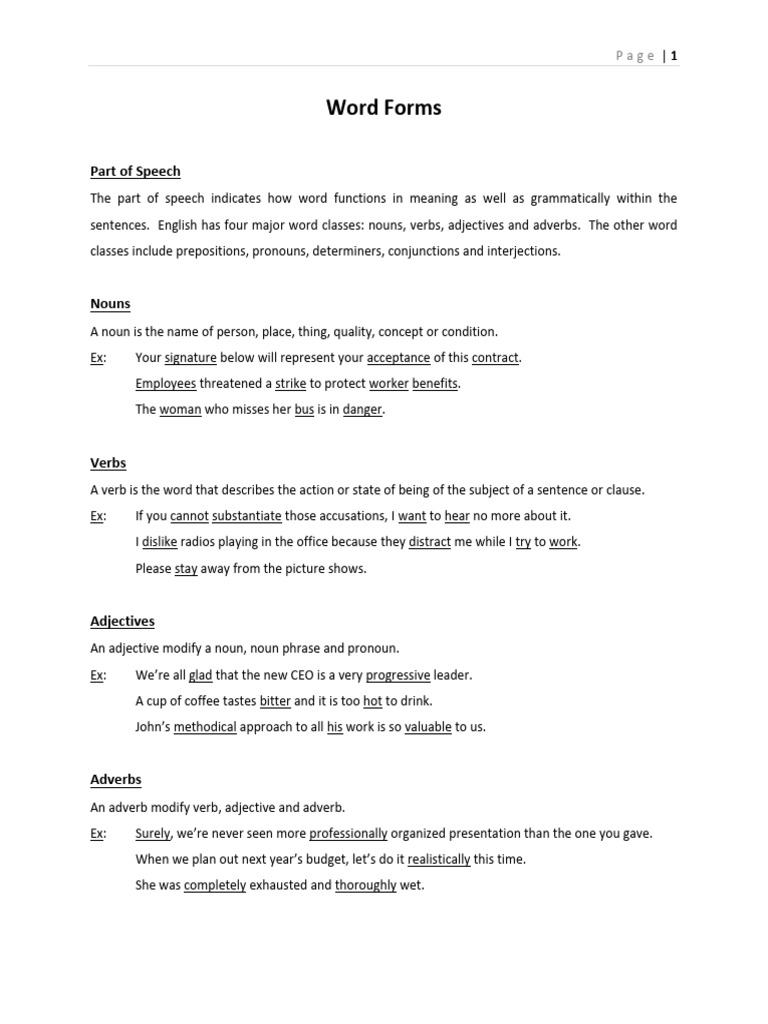 Basic_grammar_sheet | PDF | Adverb | Part Of Speech